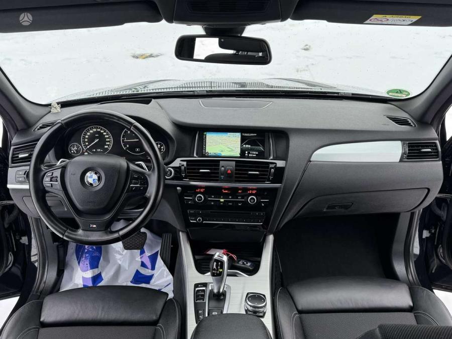 Black BMW X3 2015 in Jonava, with an engine capacity of 2.00 L and mileage of 263 thousand km for 15999 €, photo 23 on AUTOMOTO.COM.LV