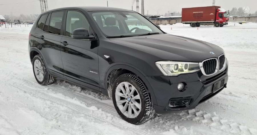 Black BMW X3 2015 in Panevezys, with an engine capacity of 2.00 L and mileage of 269 thousand km for 12300 €, photo 6 on AUTOMOTO.COM.LV