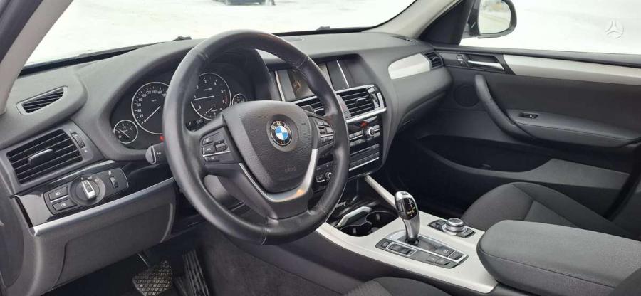 Black BMW X3 2015 in Panevezys, with an engine capacity of 2.00 L and mileage of 269 thousand km for 12300 €, photo 13 on AUTOMOTO.COM.LV