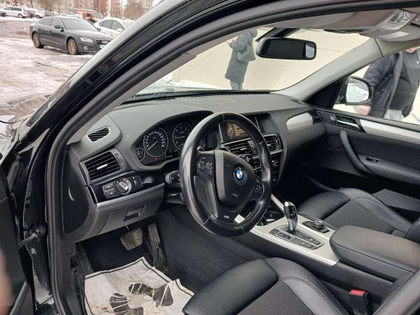Black BMW X3 2015 in Jonava, with an engine capacity of 2.00 L and mileage of 257 thousand km for 13750 €, photo 6 on AUTOMOTO.COM.LV