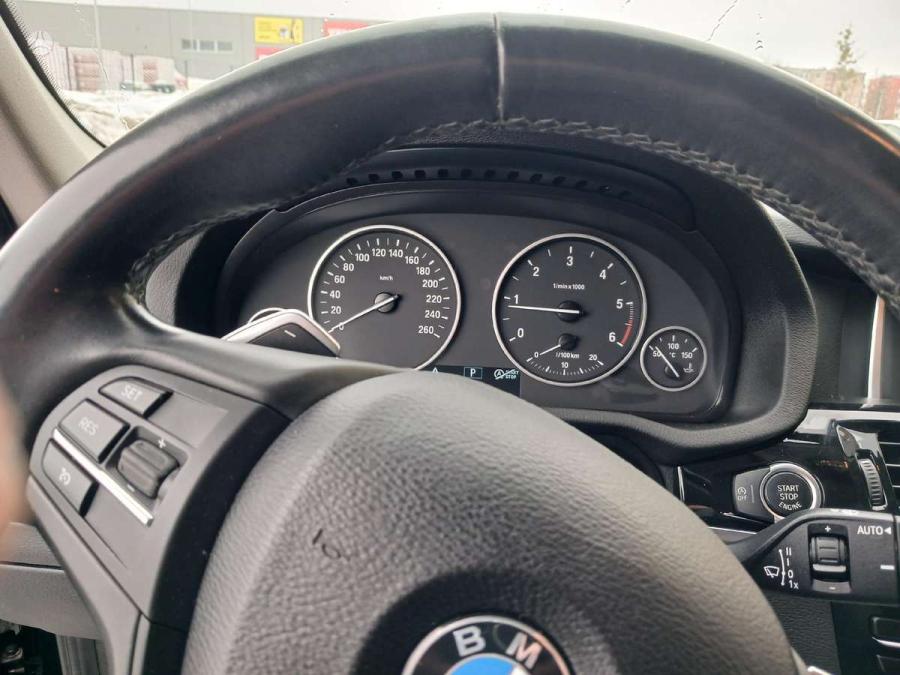 Black BMW X3 2015 in Jonava, with an engine capacity of 2.00 L and mileage of 257 thousand km for 13750 €, photo 7 on AUTOMOTO.COM.LV