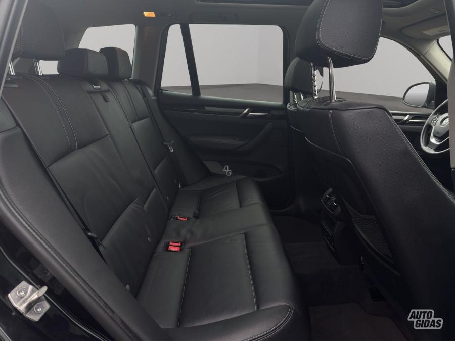 Black BMW X3 2015 in Vilnius, with an engine capacity of 3.00 L and mileage of 127 thousand km for 14799 €, photo 9 on AUTOMOTO.COM.LV