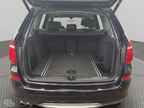 Black BMW X3 2015 in Vilnius, with an engine capacity of 3.00 L and mileage of 127 thousand km for 14799 €, photo 10 on AUTOMOTO.COM.LV