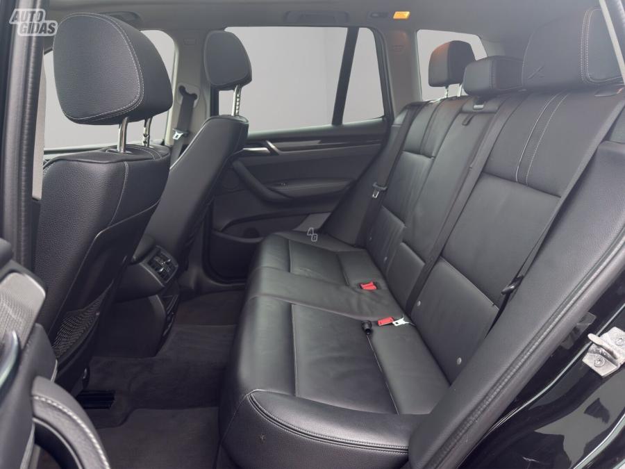 Black BMW X3 2015 in Vilnius, with an engine capacity of 3.00 L and mileage of 127 thousand km for 14799 €, photo 11 on AUTOMOTO.COM.LV