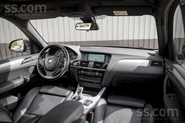 Black BMW X3 2015 in Talsi, with an engine capacity of 3.00 L and mileage of 232 thousand km for 17950 €, photo 8 on AUTOMOTO.COM.LV