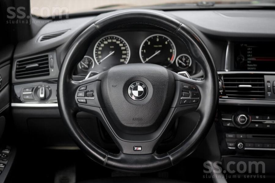 Black BMW X3 2015 in Talsi, with an engine capacity of 3.00 L and mileage of 232 thousand km for 17950 €, photo 18 on AUTOMOTO.COM.LV