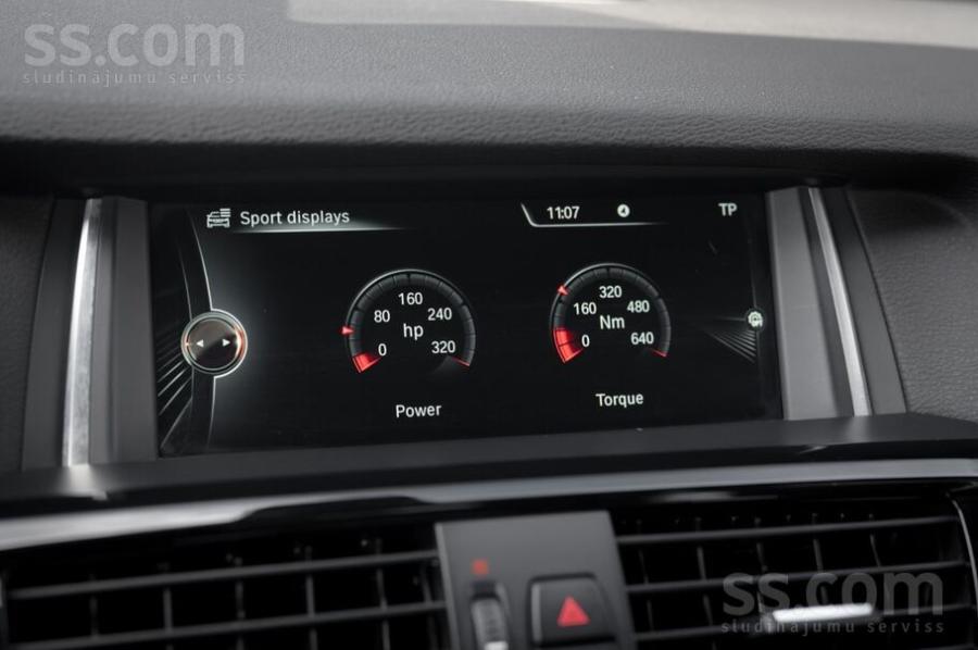 Black BMW X3 2015 in Talsi, with an engine capacity of 3.00 L and mileage of 232 thousand km for 17950 €, photo 25 on AUTOMOTO.COM.LV