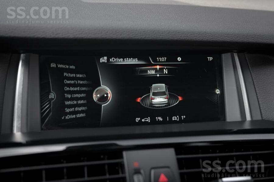 Black BMW X3 2015 in Talsi, with an engine capacity of 3.00 L and mileage of 232 thousand km for 17950 €, photo 27 on AUTOMOTO.COM.LV