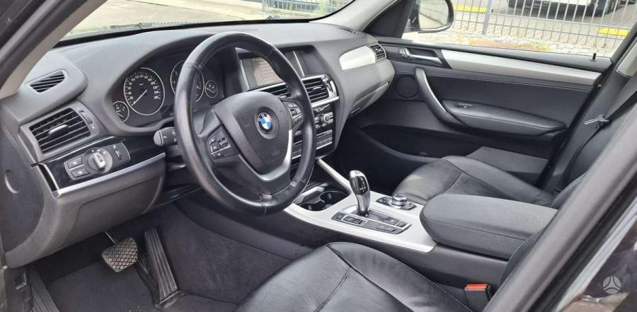 Black BMW X3 2015 in Panevezys, with an engine capacity of 2.00 L and mileage of 269 thousand km for 11750 €, photo 9 on AUTOMOTO.COM.LV