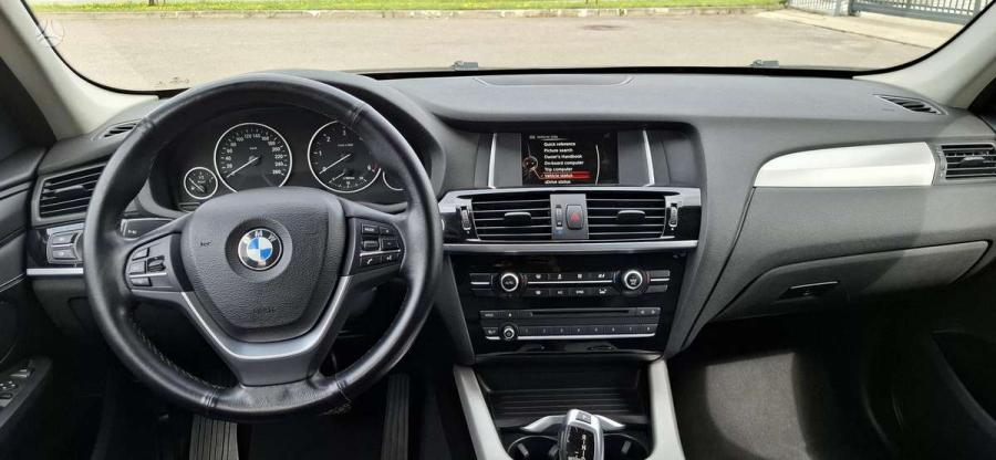 Black BMW X3 2015 in Panevezys, with an engine capacity of 2.00 L and mileage of 269 thousand km for 11750 €, photo 14 on AUTOMOTO.COM.LV