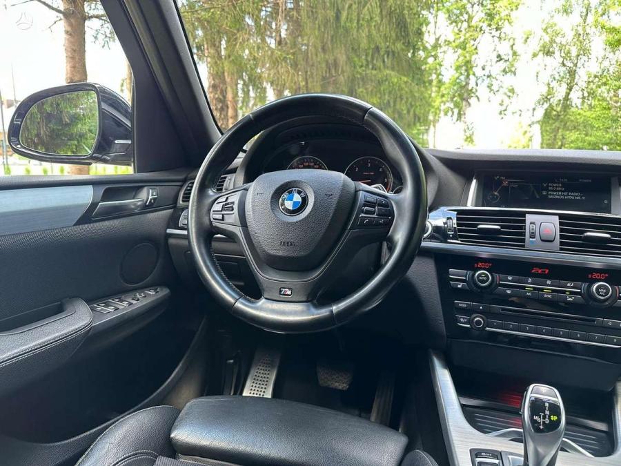 Black BMW X3 2015 in Vilnius, with an engine capacity of 2.99 L and mileage of 300 thousand km for 13100 €, photo 19 on AUTOMOTO.COM.LV