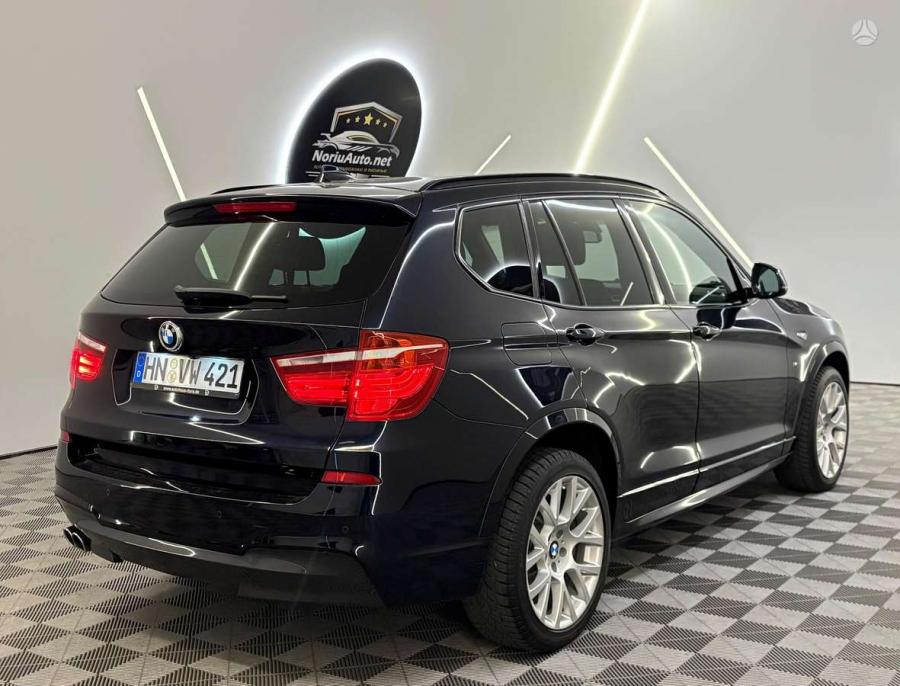 Black BMW X3 2015 in Marijampole, with an engine capacity of 2.99 L and mileage of 202 thousand km for 15500 €, photo 25 on AUTOMOTO.COM.LV