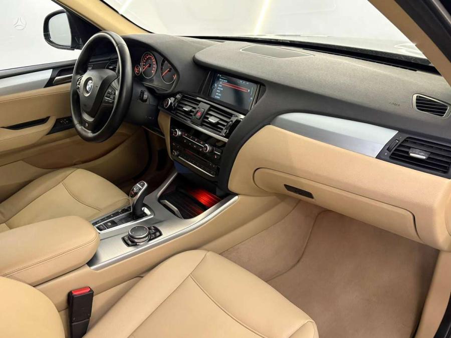 Black BMW X3 2015 in Marijampole, with an engine capacity of 2.99 L and mileage of 349 thousand km for 13850 €, photo 14 on AUTOMOTO.COM.LV