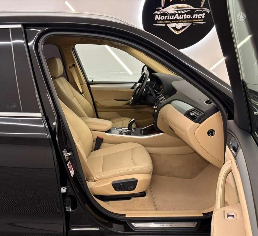 Black BMW X3 2015 in Marijampole, with an engine capacity of 2.99 L and mileage of 349 thousand km for 13850 €, photo 17 on AUTOMOTO.COM.LV