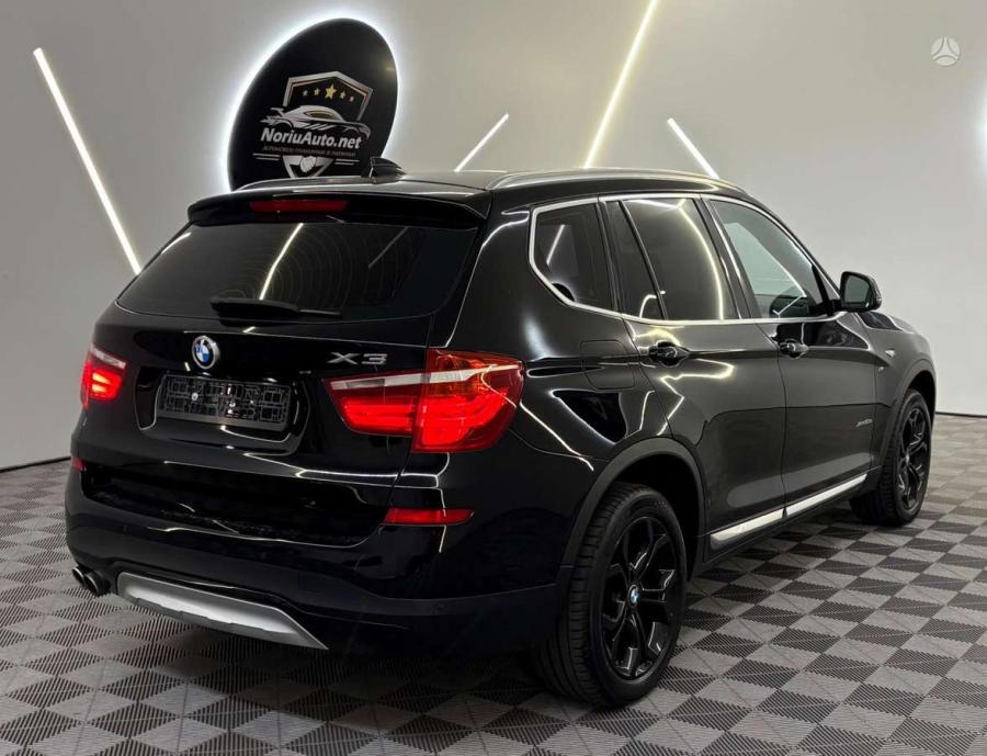 Black BMW X3 2015 in Marijampole, with an engine capacity of 2.99 L and mileage of 349 thousand km for 13850 €, photo 28 on AUTOMOTO.COM.LV