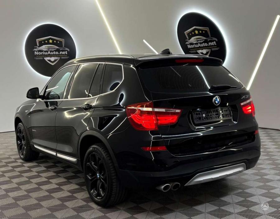 Black BMW X3 2015 in Marijampole, with an engine capacity of 2.99 L and mileage of 349 thousand km for 13850 €, photo 29 on AUTOMOTO.COM.LV