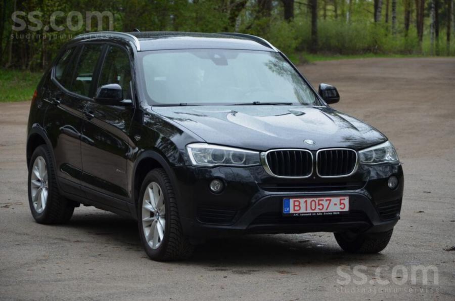 Black BMW X3 2016 in Riga, with an engine capacity of 2.00 L and mileage of 179 thousand km for 16490 €, photo 1 on AUTOMOTO.COM.LV