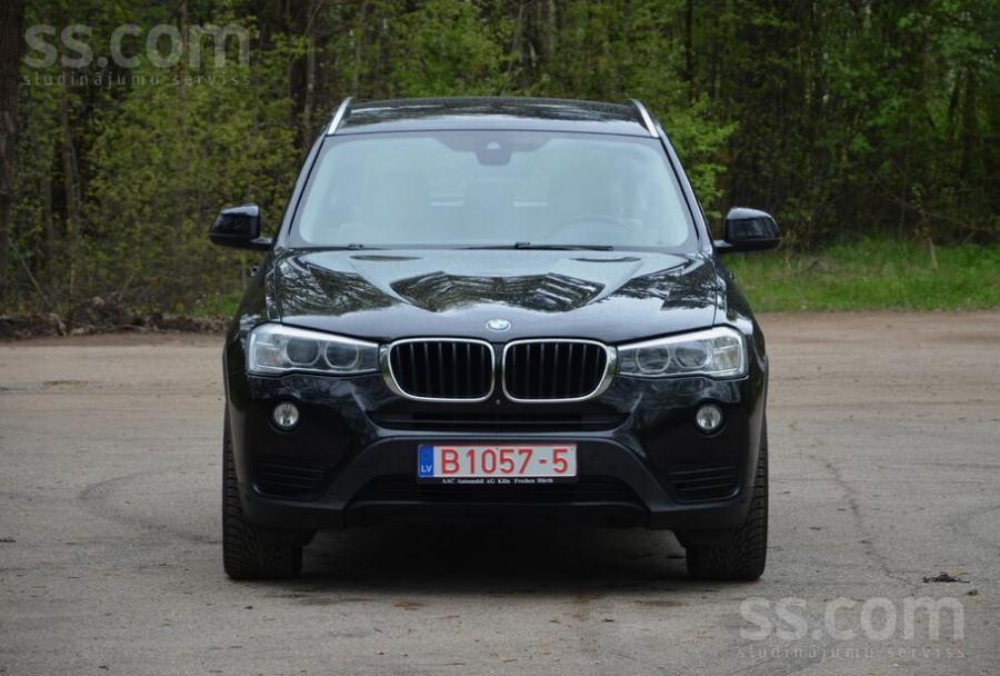 Black BMW X3 2016 in Riga, with an engine capacity of 2.00 L and mileage of 179 thousand km for 16490 €, photo 2 on AUTOMOTO.COM.LV