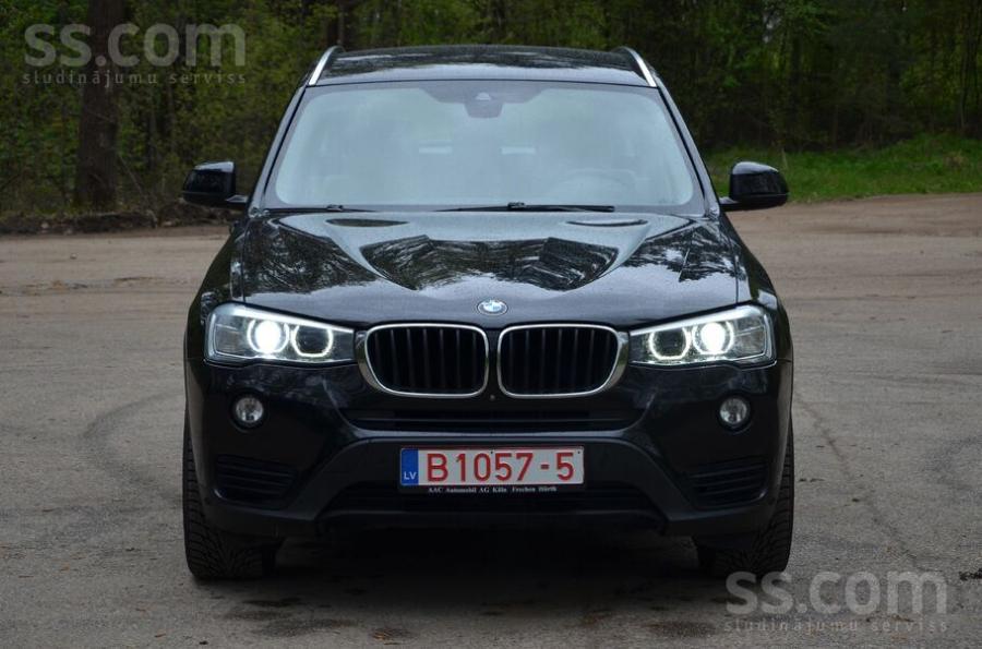 Black BMW X3 2016 in Riga, with an engine capacity of 2.00 L and mileage of 179 thousand km for 16490 €, photo 3 on AUTOMOTO.COM.LV