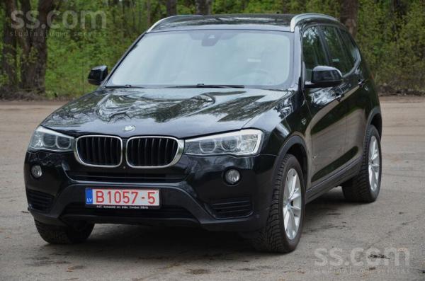 Black BMW X3 2016 in Riga, with an engine capacity of 2.00 L and mileage of 179 thousand km for 16490 €, photo 4 on AUTOMOTO.COM.LV
