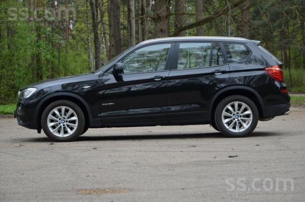 Black BMW X3 2016 in Riga, with an engine capacity of 2.00 L and mileage of 179 thousand km for 16490 €, photo 5 on AUTOMOTO.COM.LV