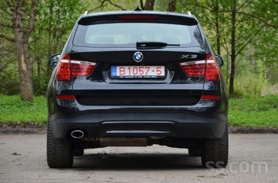 Black BMW X3 2016 in Riga, with an engine capacity of 2.00 L and mileage of 179 thousand km for 16490 €, photo 7 on AUTOMOTO.COM.LV