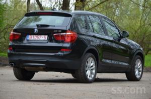 Black BMW X3 2016 in Riga, with an engine capacity of 2.00 L and mileage of 179 thousand km for 16490 €, photo 8 on AUTOMOTO.COM.LV