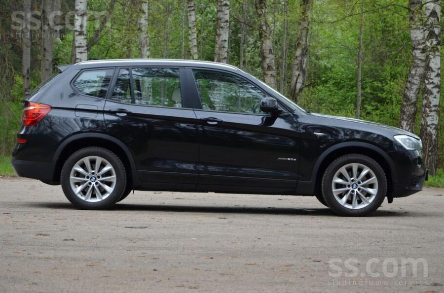 Black BMW X3 2016 in Riga, with an engine capacity of 2.00 L and mileage of 179 thousand km for 16490 €, photo 9 on AUTOMOTO.COM.LV