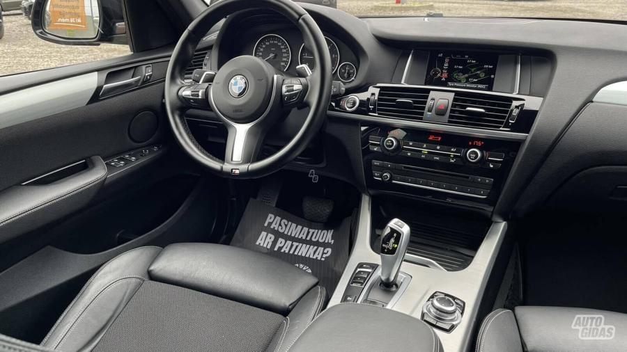 Black BMW X3 2016 in Marijampole, with an engine capacity of 2.00 L and mileage of 256 thousand km for 16300 €, photo 11 on AUTOMOTO.COM.LV