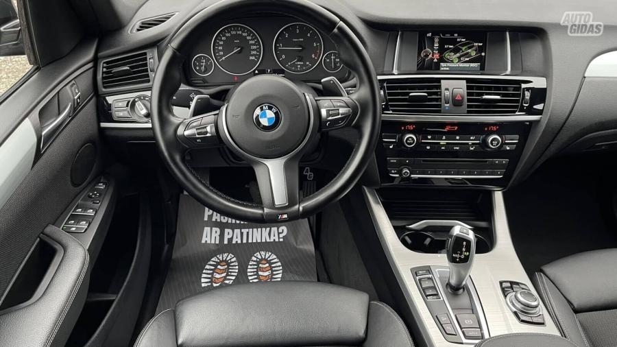 Black BMW X3 2016 in Marijampole, with an engine capacity of 2.00 L and mileage of 256 thousand km for 16300 €, photo 14 on AUTOMOTO.COM.LV