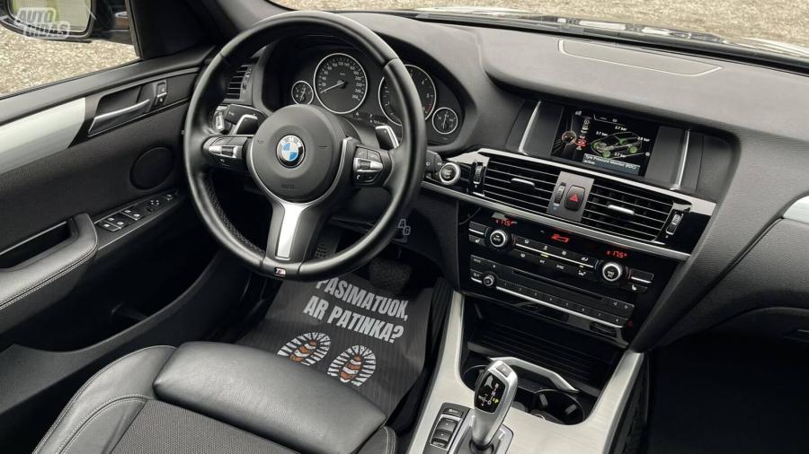 Black BMW X3 2016 in Marijampole, with an engine capacity of 2.00 L and mileage of 256 thousand km for 16300 €, photo 15 on AUTOMOTO.COM.LV