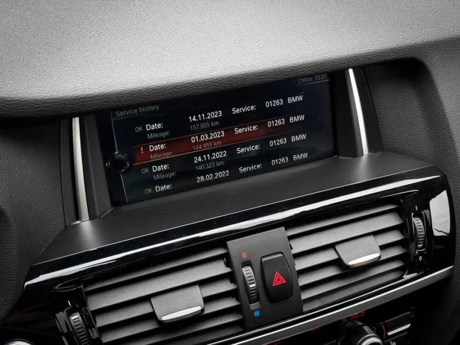 Black BMW X3 2016 in Riga, with an engine capacity of 2.00 L and mileage of 195 thousand km for 16700 €, photo 33 on AUTOMOTO.COM.LV