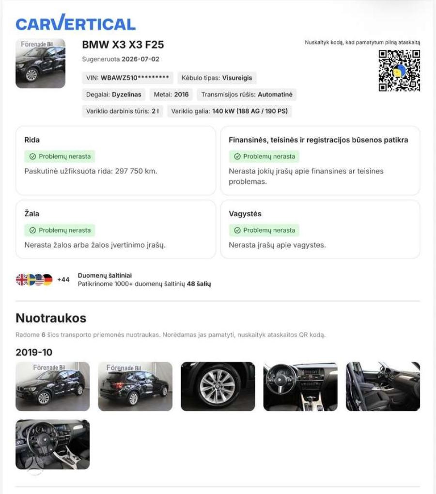 Melns BMW X3 2016 Prienai, ar dzinēja tilpumu 2.00 L un nobraukumu 296 tūkst. km par 12750 €, foto 44 vietnē AUTOMOTO.COM.LV