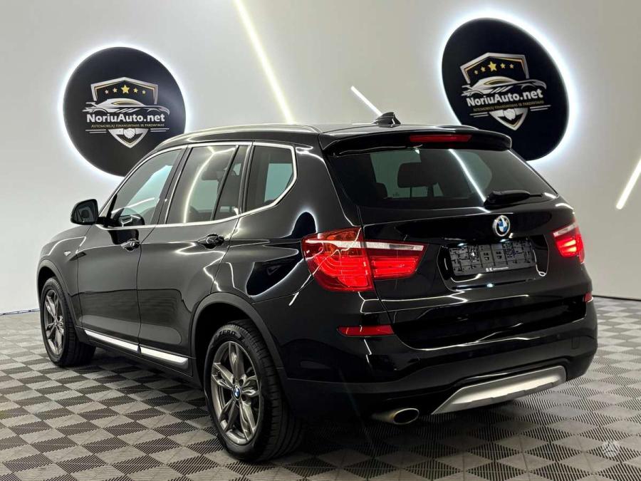 Black BMW X3 2016 in Marijampole, with an engine capacity of 2.00 L and mileage of 187 thousand km for 15999 €, photo 4 on AUTOMOTO.COM.LV