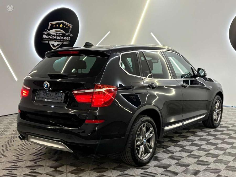 Black BMW X3 2016 in Marijampole, with an engine capacity of 2.00 L and mileage of 187 thousand km for 15999 €, photo 6 on AUTOMOTO.COM.LV
