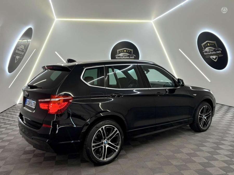 Black BMW X3 2016 in Marijampole, with an engine capacity of 2.99 L and mileage of 265 thousand km for 16999 €, photo 20 on AUTOMOTO.COM.LV