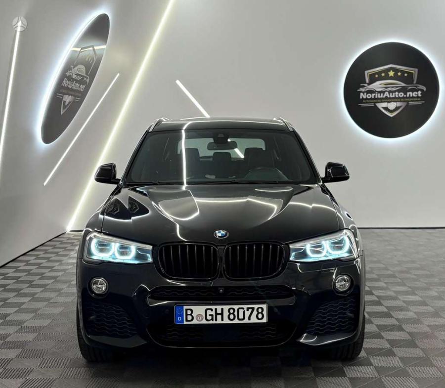 Black BMW X3 2016 in Marijampole, with an engine capacity of 2.99 L and mileage of 265 thousand km for 16999 €, photo 24 on AUTOMOTO.COM.LV