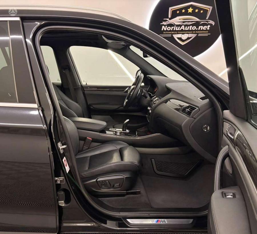 Black BMW X3 2016 in Marijampole, with an engine capacity of 2.99 L and mileage of 265 thousand km for 16999 €, photo 31 on AUTOMOTO.COM.LV