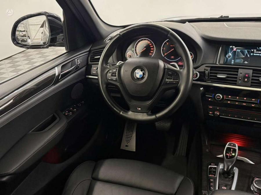 Black BMW X3 2016 in Marijampole, with an engine capacity of 2.99 L and mileage of 265 thousand km for 16999 €, photo 33 on AUTOMOTO.COM.LV