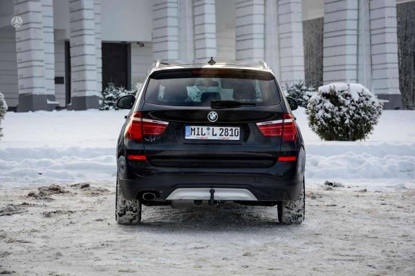 Black BMW X3 2017 in Elektrenai, with an engine capacity of 2.00 L and mileage of 194 thousand km for 14800 €, photo 6 on AUTOMOTO.COM.LV