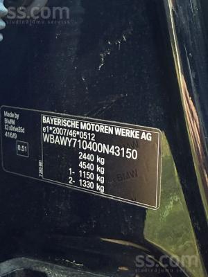 Melns BMW X3 2017 Rīga, ar dzinēja tilpumu 3.00 L un nobraukumu 254 tūkst. km par 17200 €, foto 14 vietnē AUTOMOTO.COM.LV