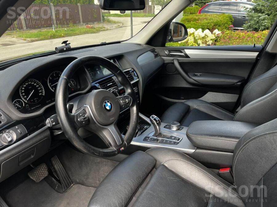 Black BMW X3 2017 in Riga, with an engine capacity of 3.00 L and mileage of 226 thousand km for 17200 €, photo 16 on AUTOMOTO.COM.LV