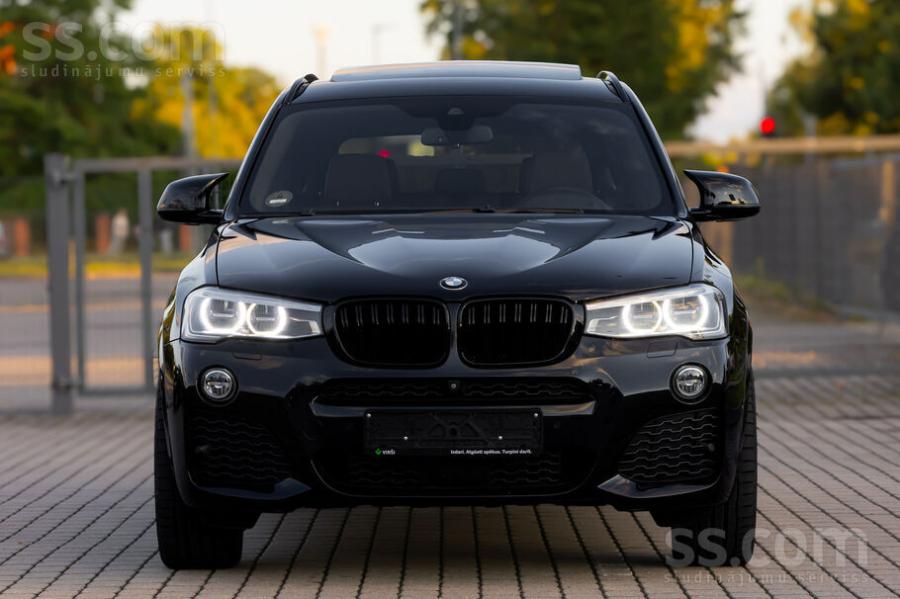 Black BMW X3 2017 in Riga, with an engine capacity of 3.00 L and mileage of 0 thousand km for 16900 €, photo 3 on AUTOMOTO.COM.LV