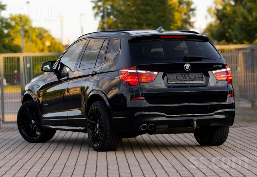 Black BMW X3 2017 in Riga, with an engine capacity of 3.00 L and mileage of 0 thousand km for 16900 €, photo 7 on AUTOMOTO.COM.LV