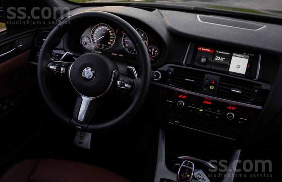 Black BMW X3 2017 in Riga, with an engine capacity of 3.00 L and mileage of 0 thousand km for 16900 €, photo 9 on AUTOMOTO.COM.LV