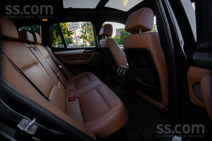 Black BMW X3 2017 in Riga, with an engine capacity of 3.00 L and mileage of 0 thousand km for 16900 €, photo 13 on AUTOMOTO.COM.LV