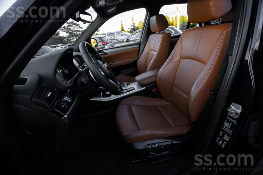 Black BMW X3 2017 in Riga, with an engine capacity of 3.00 L and mileage of 0 thousand km for 16900 €, photo 14 on AUTOMOTO.COM.LV