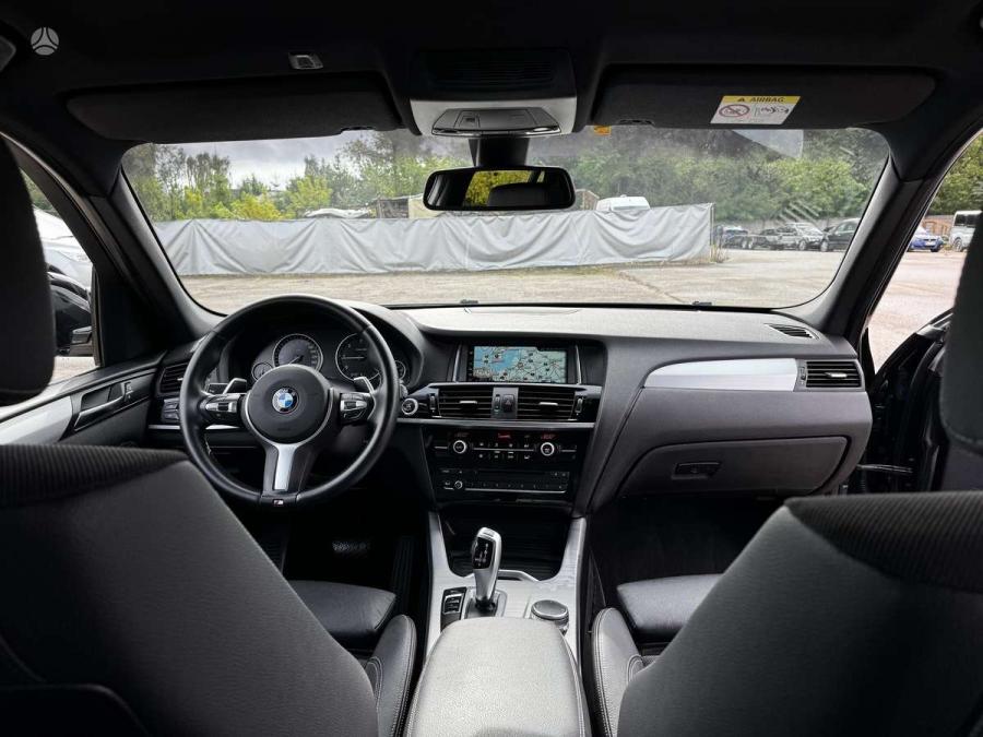 Black BMW X3 2017 in Panevezys, with an engine capacity of 2.00 L and mileage of 153 thousand km for 15500 €, photo 6 on AUTOMOTO.COM.LV