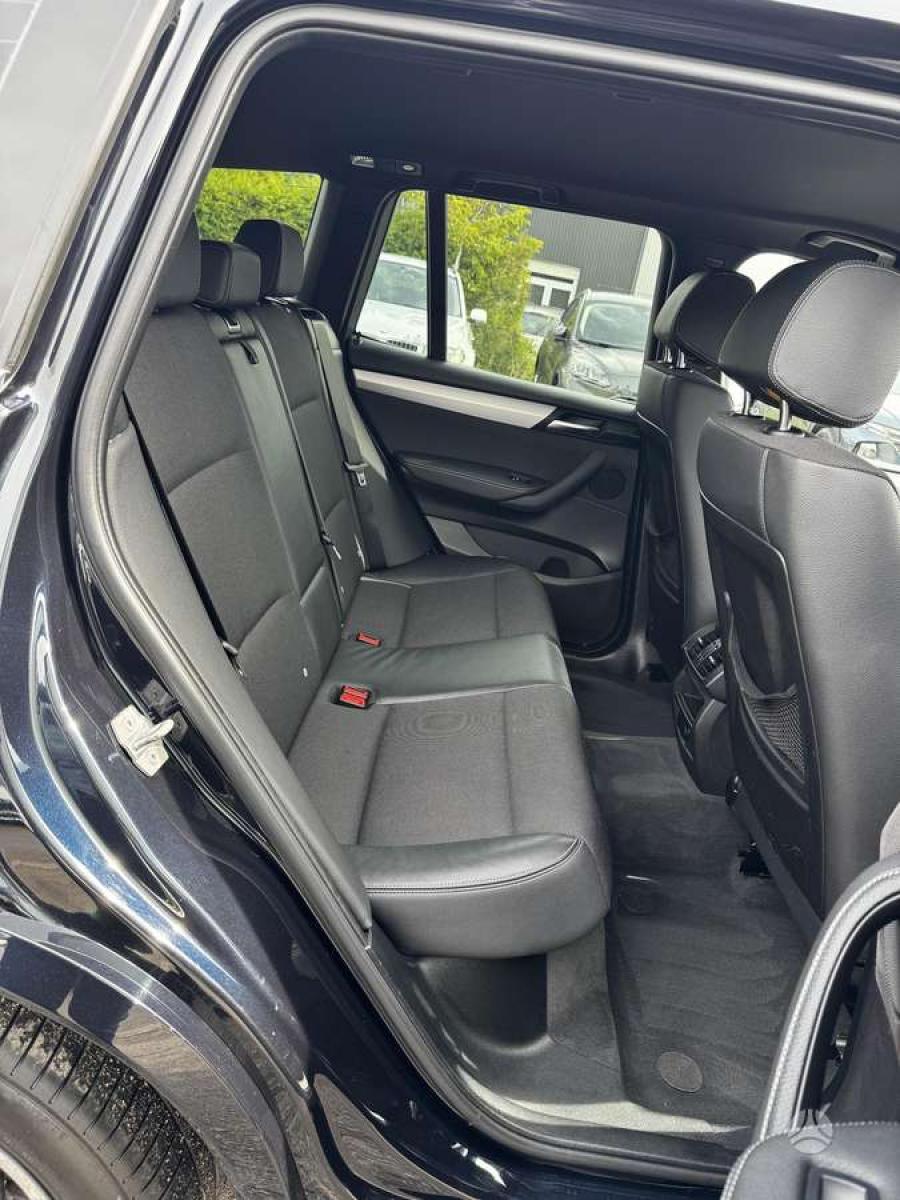Black BMW X3 2017 in Panevezys, with an engine capacity of 2.00 L and mileage of 153 thousand km for 15500 €, photo 12 on AUTOMOTO.COM.LV
