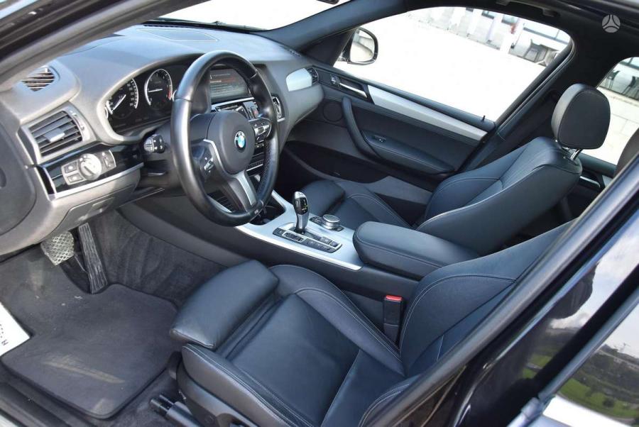 Black BMW X3 2017 in Vilnius, with an engine capacity of 2.00 L and mileage of 269 thousand km for 16500 €, photo 10 on AUTOMOTO.COM.LV
